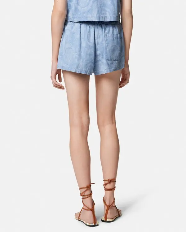 Versace Logo-patch Denim Shorts