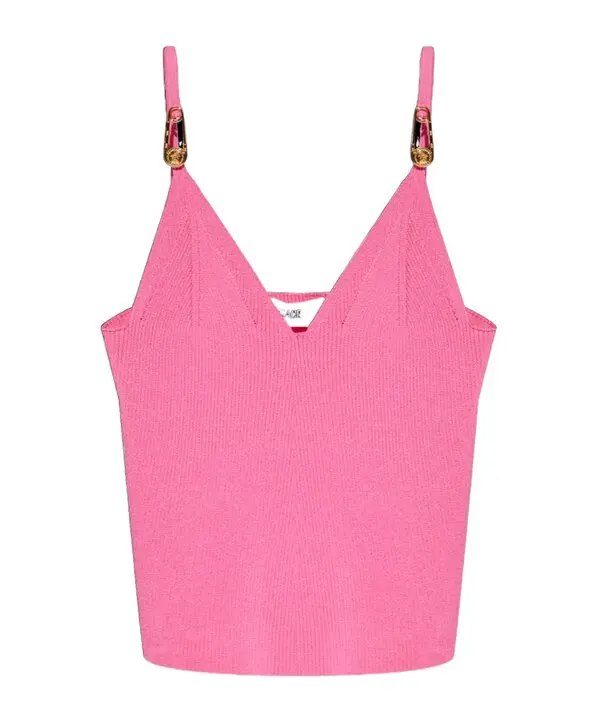 Versace Safety Pin Detailed Knitted Top