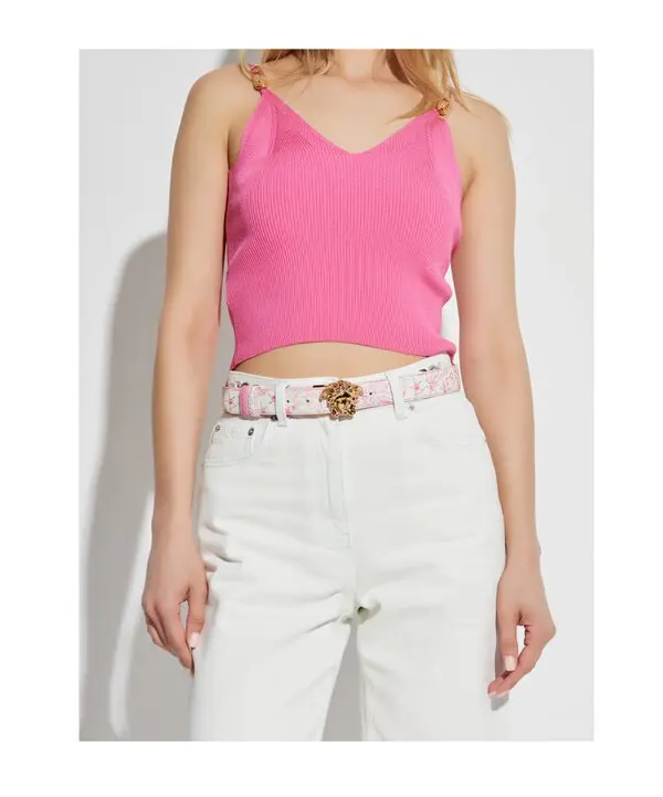 Versace Safety Pin Detailed Knitted Top