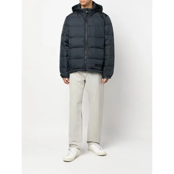 Aspesi Padded Zip-up Jacket With Detachable Hood - Black