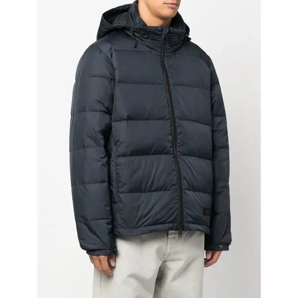 Aspesi Padded Zip-up Jacket With Detachable Hood - Black