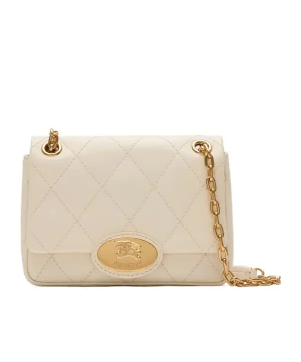 Burberry Small Quilted Crossbody Bag With Chain Strap - Soap