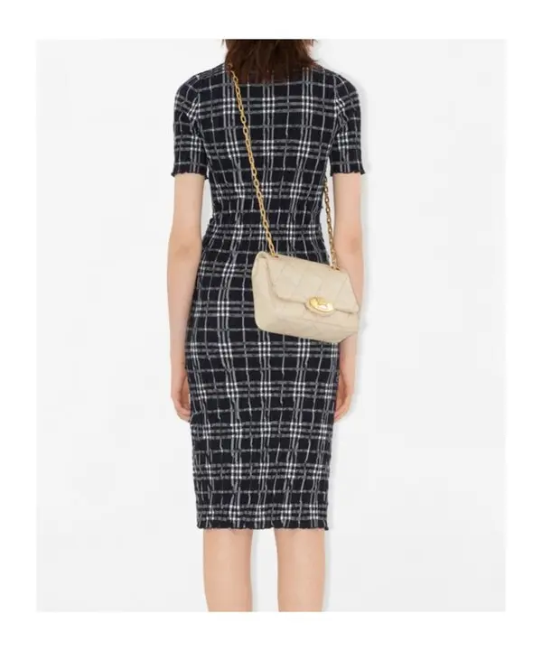Burberry Small Quilted Crossbody Bag With Chain Strap - Soap