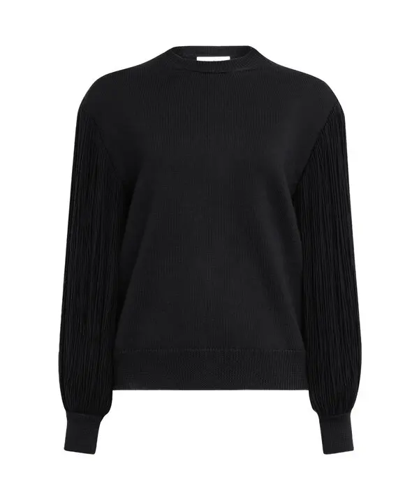 Alaïa Fringed-sleeve Knit Jumper - Black