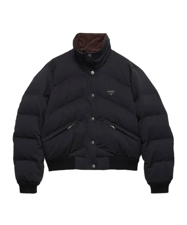 Prada Cropped Compact Poplin Down Jacket