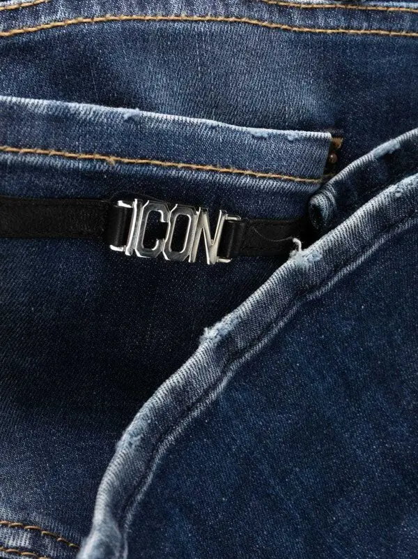 Dsquared2 Distressed Split Cuffs Trumpet Bootcut Jeans