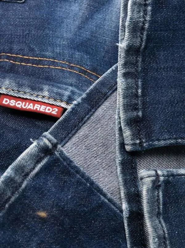 Dsquared2 Distressed Split Cuffs Trumpet Bootcut Jeans