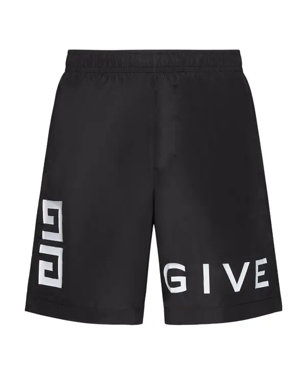 Givenchy Logo Printed Swim Shorts - Black
