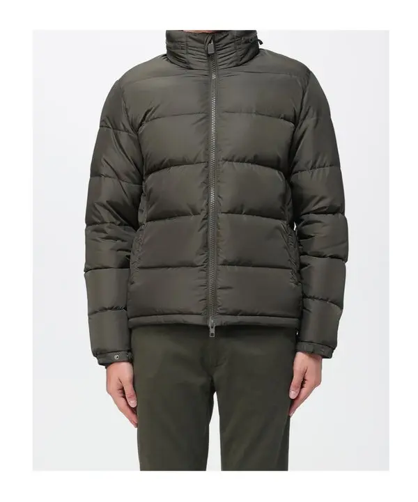 Aspesi Padded Hooded Jacket With Logo Patch - Green