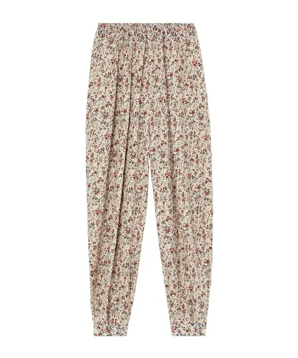 Loro Piana Floral Print Puffed Leg Trousers
