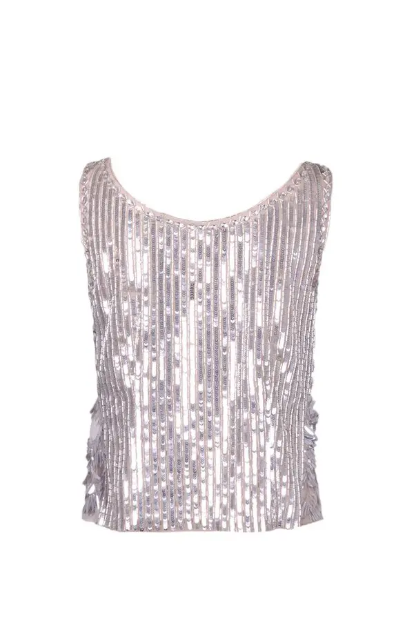 Alberta Ferretti Embellished Sleeveless Tank Top