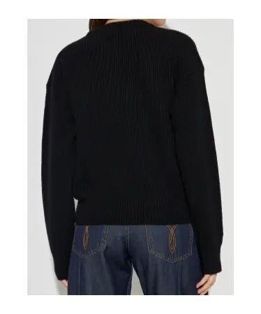 Versace Embellished Crew Neck Long Sleeve Sweater