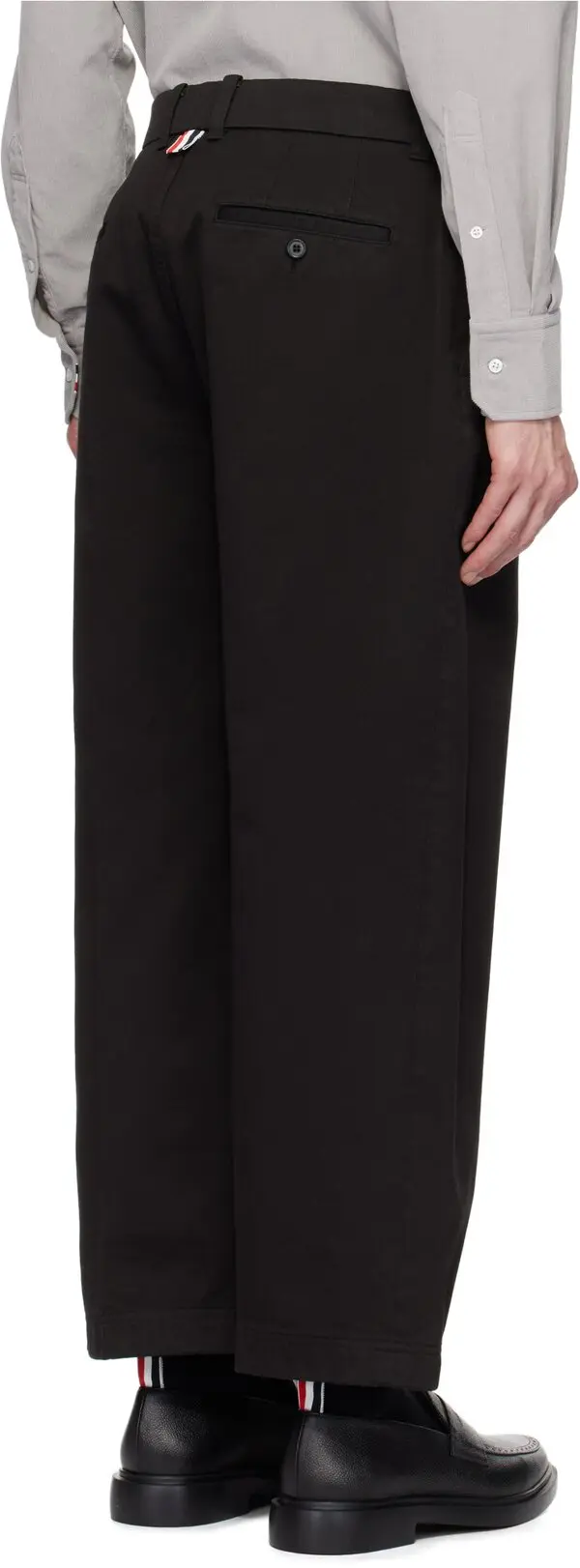 Thom Browne Pressed Crease Tapered Leg Chinos - Black