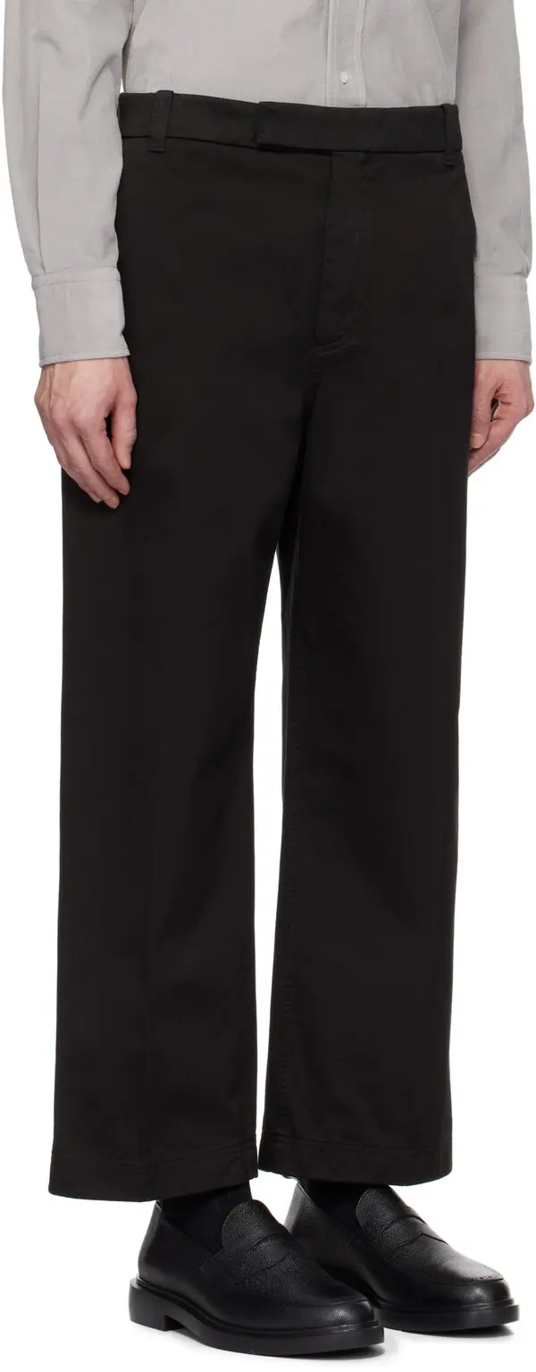 Thom Browne Pressed Crease Tapered Leg Chinos - Black