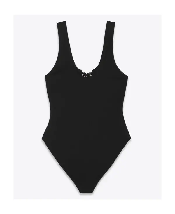 Saint Laurent Saharienne Braided Swimsuit