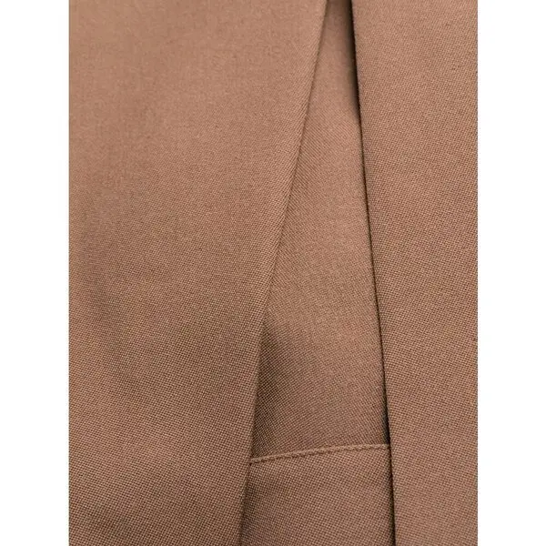 Balmain High Waist Trousers With Slit Detail - Brown