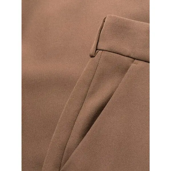 Balmain High Waist Trousers With Slit Detail - Brown