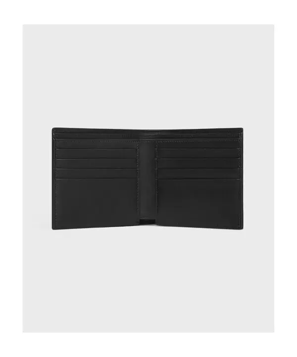 Celine Bi-fold Wallet In Calfskin With Triomphe Embossed - Black