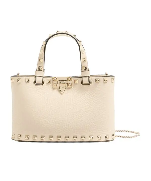 Valentino Garavani Rockstud Mini Shopping Bag - Light Ivory White