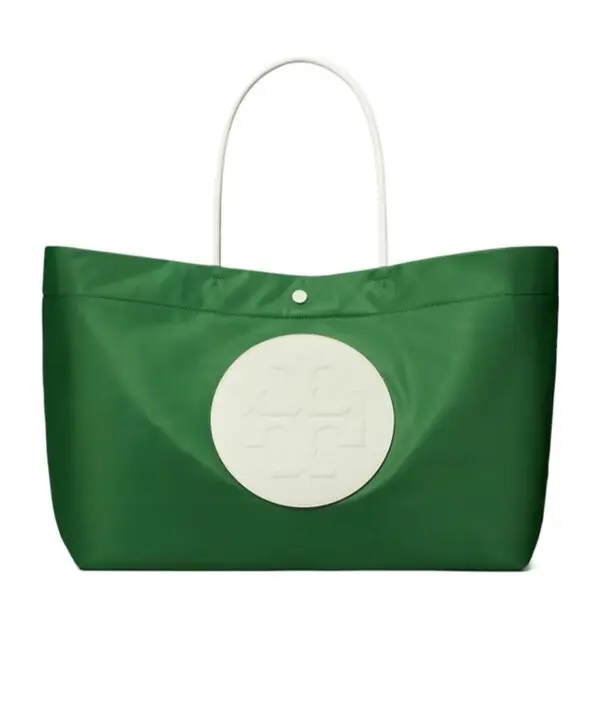 Tory Burch Ella Twist Logo Tote Bag - Basil