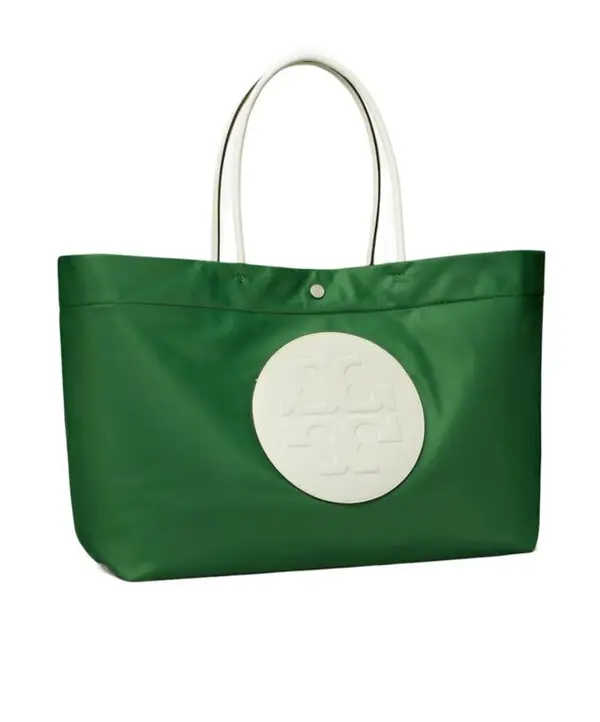 Tory Burch Ella Twist Logo Tote Bag - Basil