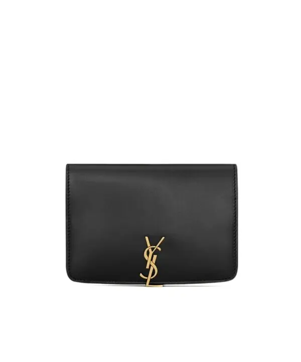 Saint Laurent Voltaire Passport Case - Black