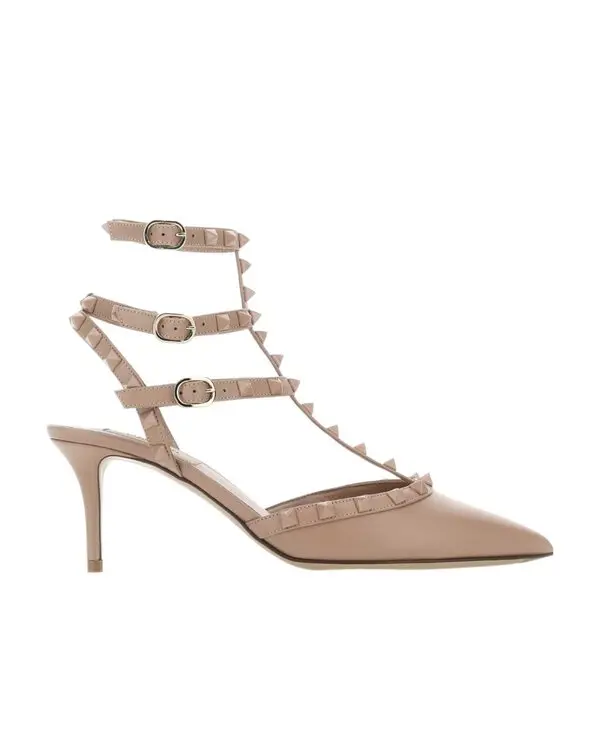 Valentino Garavani Rockstud 70mm Leather Pumps - Nude