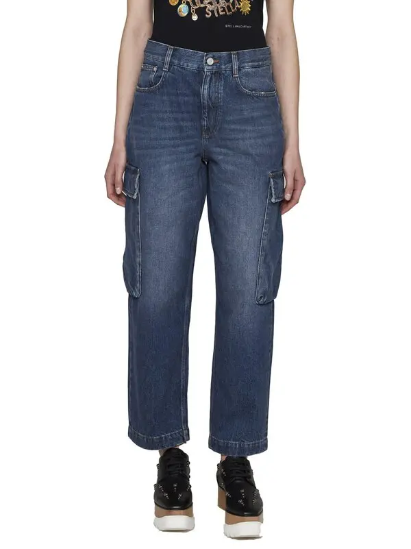 Stella McCartney High-waisted Cropped Leg Cargo Jeans