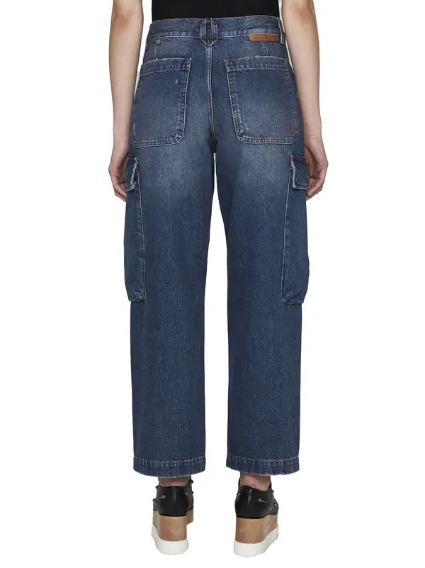 Stella McCartney High-waisted Cropped Leg Cargo Jeans