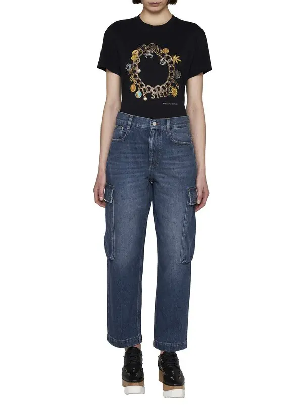 Stella McCartney High-waisted Cropped Leg Cargo Jeans