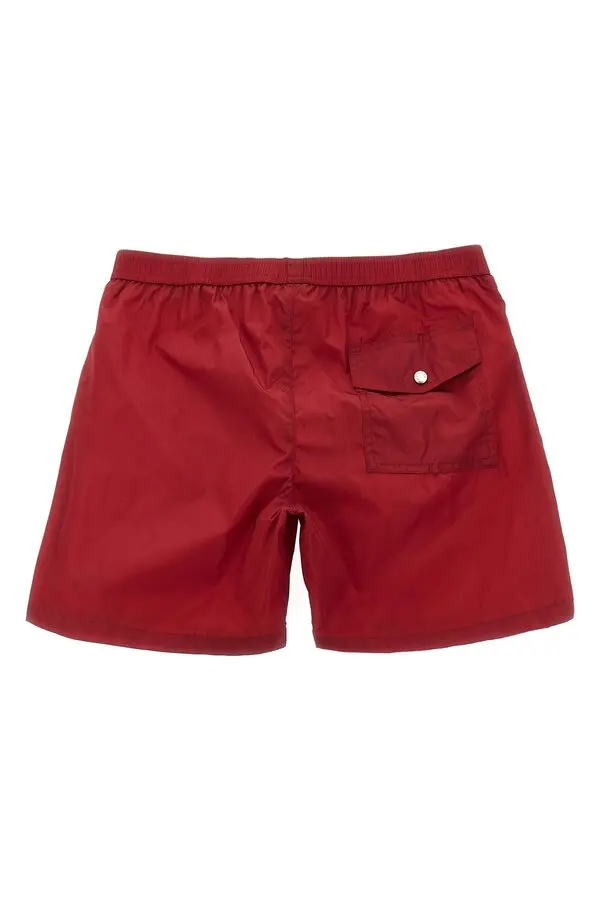 Moncler Elastic Waist Shorts - Red