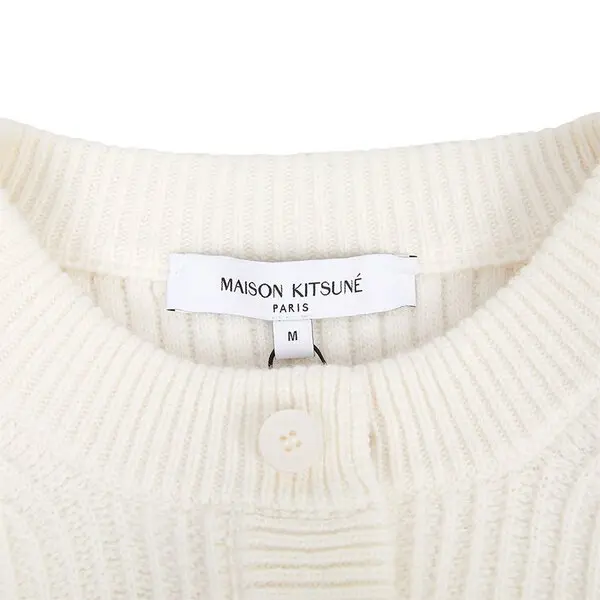 Maison Kitsuné Ribbed Knit Fox Head Cardigan