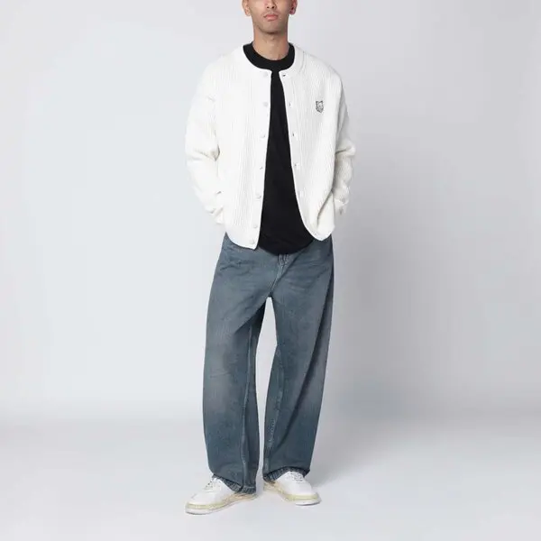 Maison Kitsuné Ribbed Knit Fox Head Cardigan