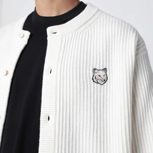 Maison Kitsuné Ribbed Knit Fox Head Cardigan