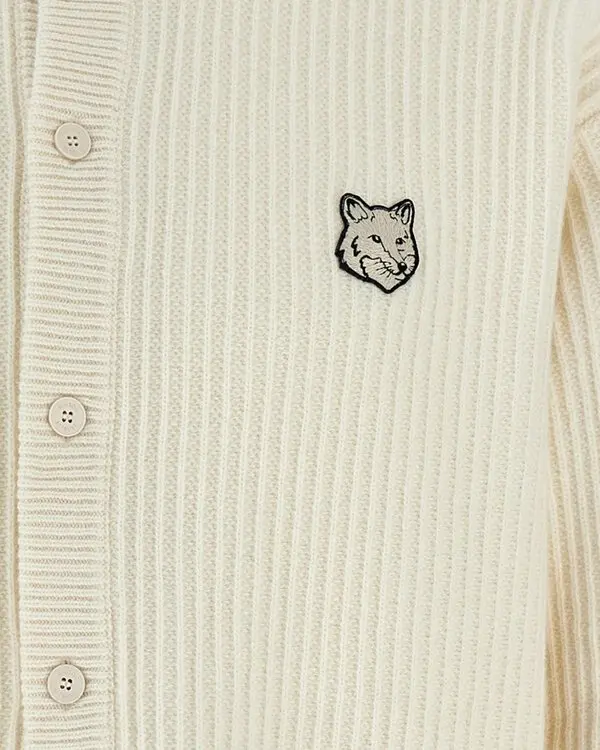 Maison Kitsuné Ribbed Knit Fox Head Cardigan