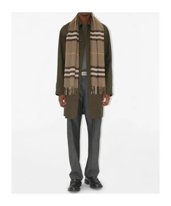 Burberry Checked Fringed-edge Scarf - Vole