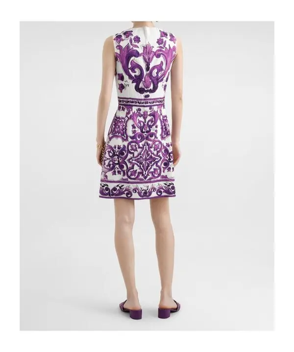 Dolce & Gabbana Majolica Print Sleeveless Dress - Multi-color