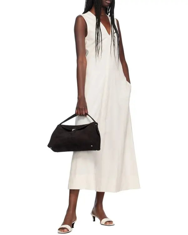 TOTEME Logo Plaque Foldover Top Shoulder Bag - Black