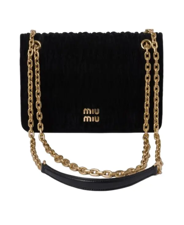 Miu Miu Matelassé Velvet Mini-bag - Black