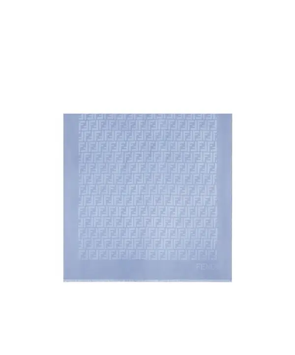 Fendi All-over Ff Motif Frayed-edge Scarf - Blue