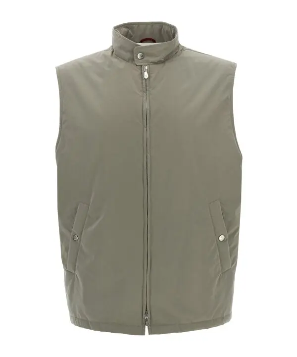 Brunello Cucinelli High-neck Zipped Gilet - Khaki