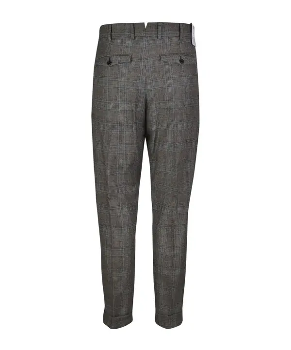 PT TORINO Tailored Checked Pleated Trousers