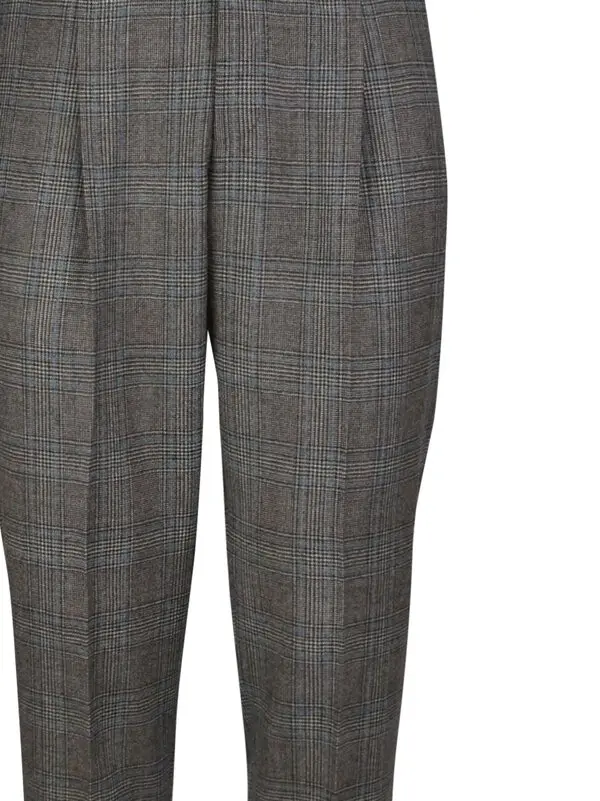 PT TORINO Tailored Checked Pleated Trousers