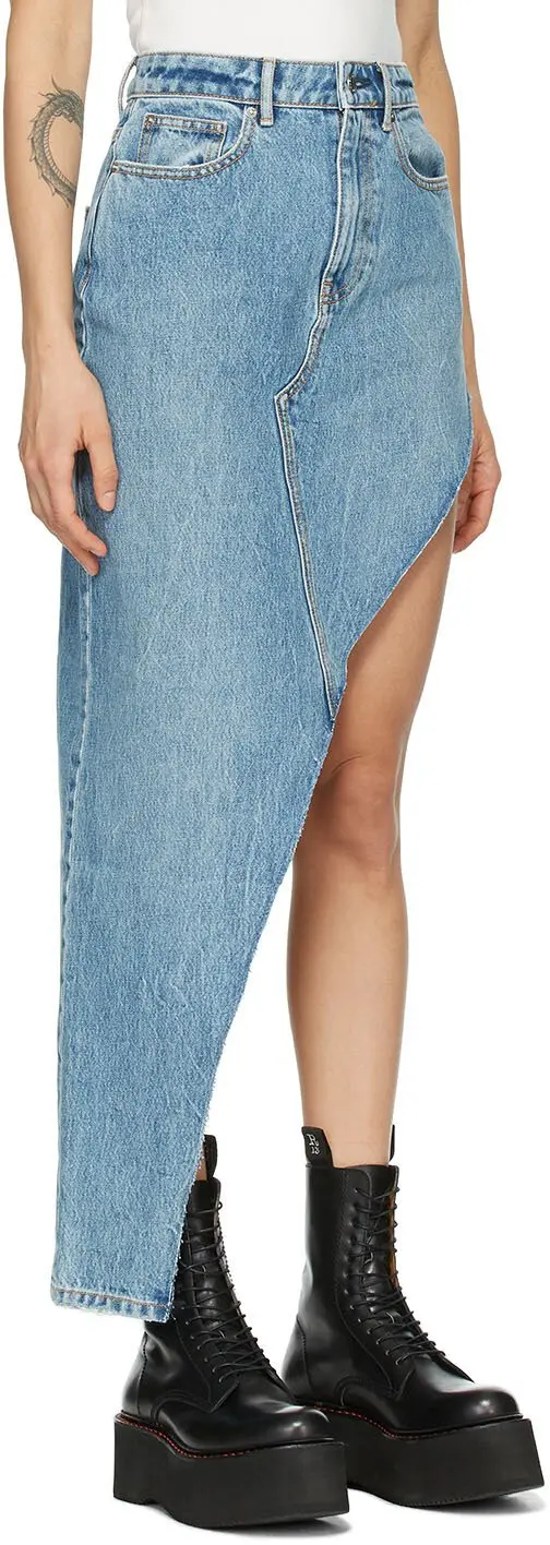Alexander Wang Asymmetric High-waist Denim Skirt