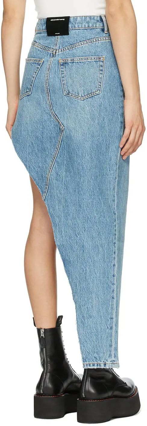 Alexander Wang Asymmetric High-waist Denim Skirt