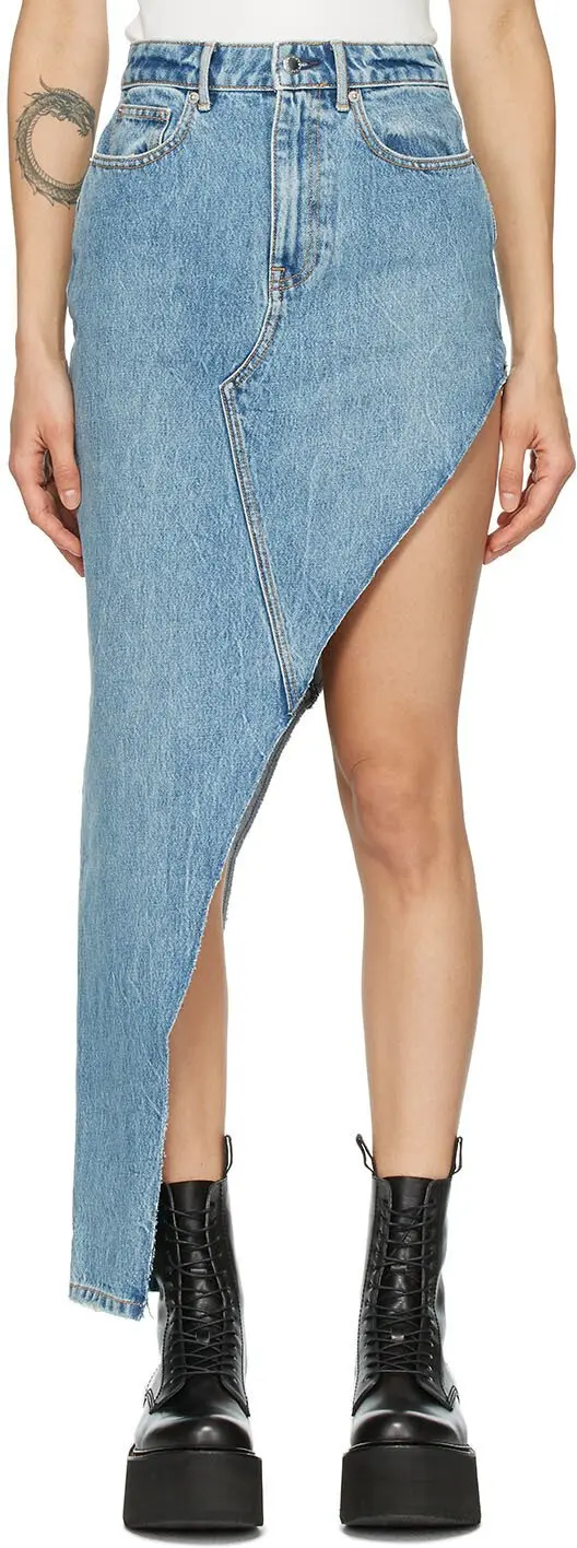 Alexander Wang Asymmetric High-waist Denim Skirt