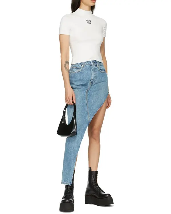 Alexander Wang Asymmetric High-waist Denim Skirt