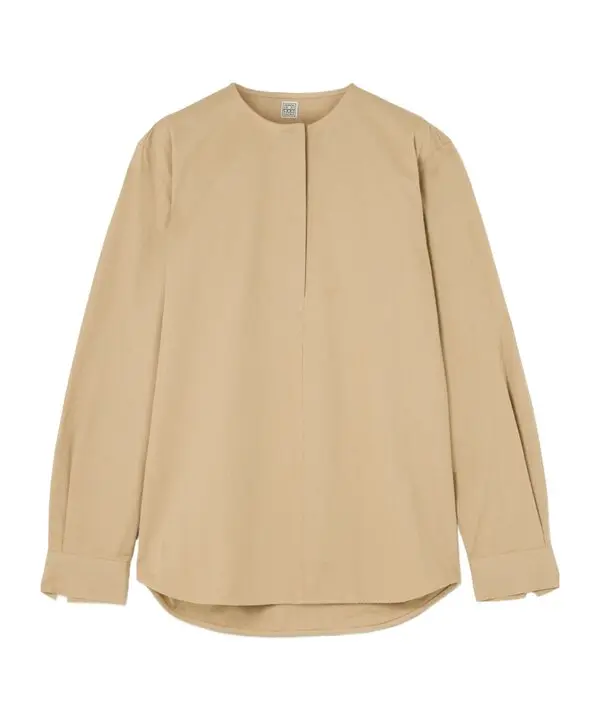 TOTEME Collarless Cotton Shirt