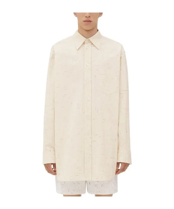 Bottega Veneta Textured Criss-cross Cotton Shirt