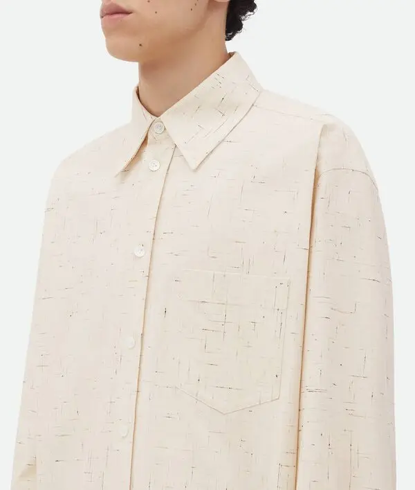 Bottega Veneta Textured Criss-cross Cotton Shirt